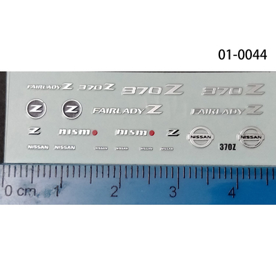 1:24  370Z FairladyZ 车模型标志改装金属效果水贴纸 01-0044