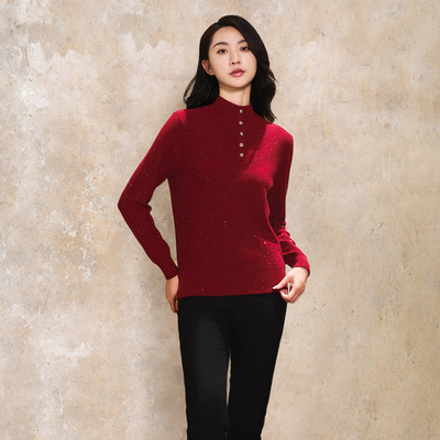 歌蒂诗圆领套头长袖针织衫