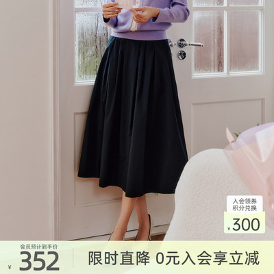 歌蒂诗春季专柜新款优雅气质中长款卡其半身裙 8F11Q3102B