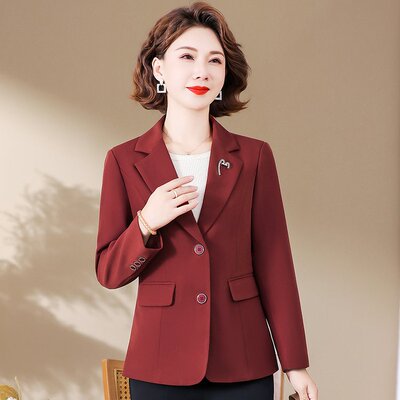 k72春秋装外套中老年女妈妈装中年气质洋气西装春天c93短款小西服