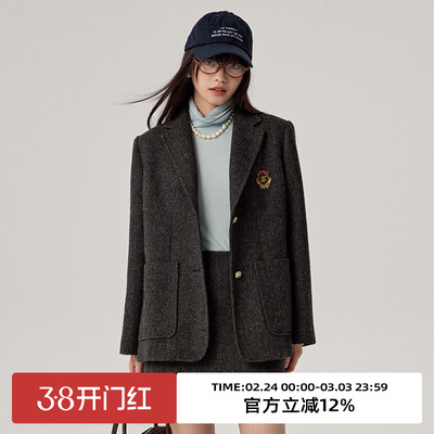 omont蛋挞家常规长袖西装外套