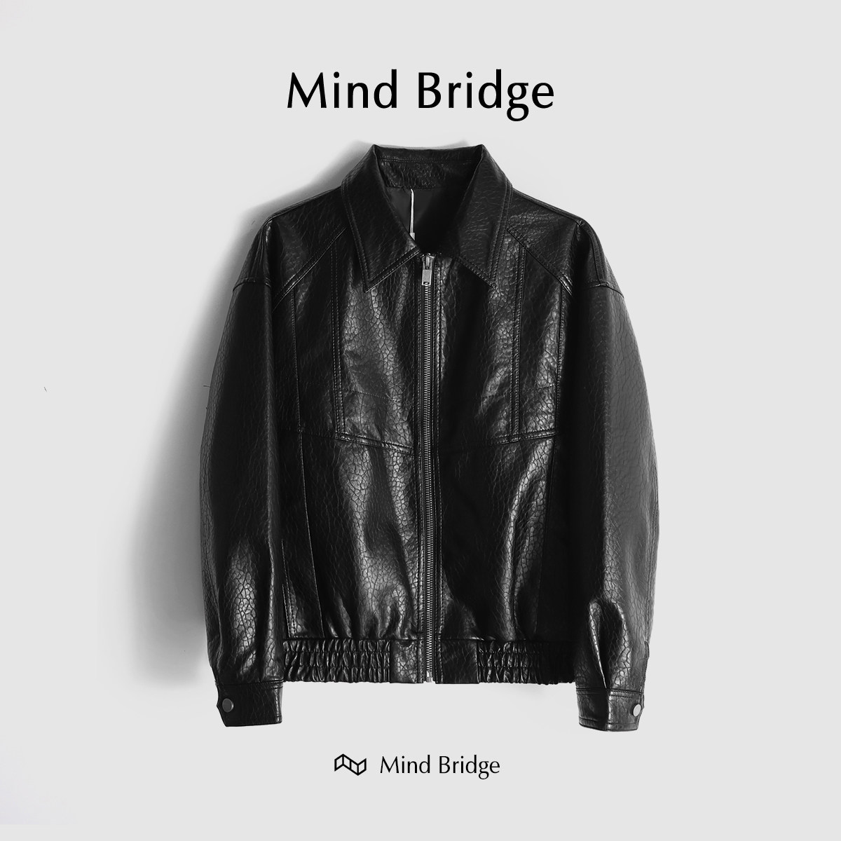 MindBridge【比弗利男星】高端鳄鱼皮纹PU皮夹克冬防风保暖 M4265