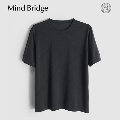 MindBridge桑蚕丝+亚麻/4色弹力圆领短袖T恤针织衫男吸湿透气MB14