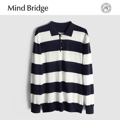 MindBridge100%绵羊毛/207g/秋冬防风保暖翻领休闲打底羊毛衫MA8N
