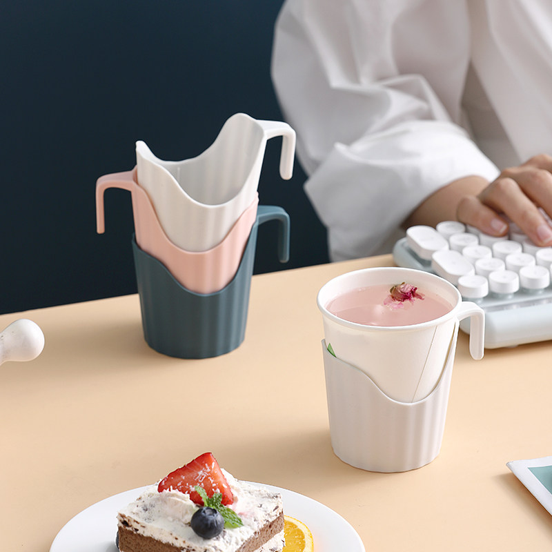 速发塑料杯厚一次性纸杯杯托办公加托杯托防杯杯托杯架隔热烫套茶