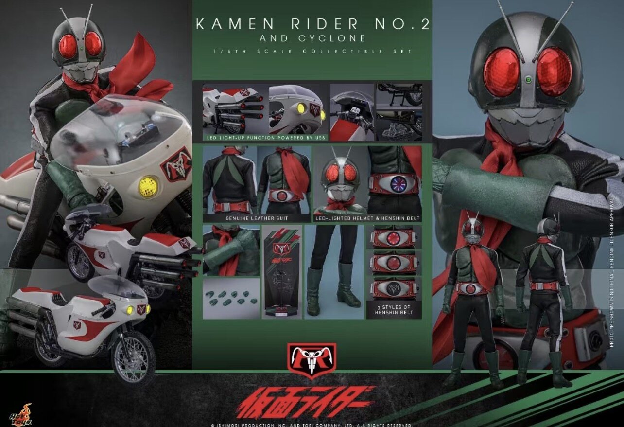 现货HotToys 1/6 TMS149 假面骑士旧2号连旋风号NO.2摩托 套装