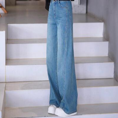 一店8002春夏新款2026牛仔裤女显瘦中腰百搭显瘦长款冰感休闲裤子