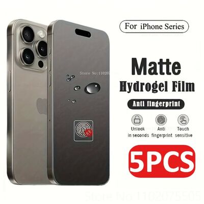 5Pcs Full Cover Matte Hydrogel Film for IPhone 17/16/15/14/1