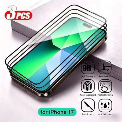 3Pcs Full Cover Screen Protector for iPhone 17 16 15 14 Pro