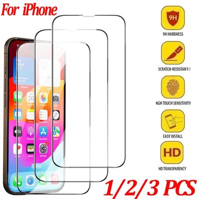Tempered Glass For iPhone 16 15 14  Screen Protector Film iPhone 11 12 13 Mini Pelicula iPhone Glass
