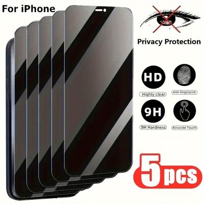 5PCS Privacy Screen Protectors for Iphone 17 Through 11 Pro