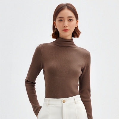 特卖春秋女纯羊毛半高领针织衫