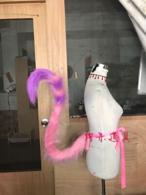 童话梦境粉色毛绒cos道具猫尾巴