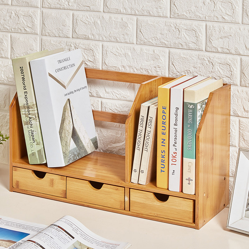 书架置物架桌面书架办公桌收纳架整理架宿舍书桌桌上置物架实木_虎窝淘