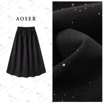AOSER休闲风气质宽松时尚百搭亮片女装半身裙6682