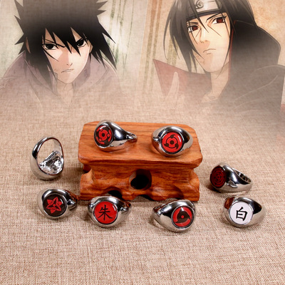 火影晓组织cosplay道具万花筒写轮眼宇智波鼬朱字玉戒指指环