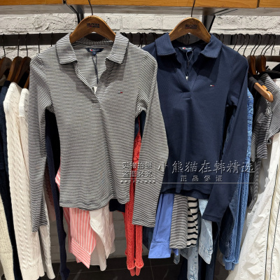 TM专柜正品26春夏新款剪刀领时尚条纹修身长袖T恤T32G0TKT20TWT1