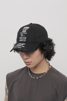 潮牌小众街头字母做旧遮阳鸭舌帽