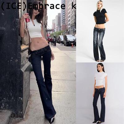 ice买手店正品Embrace k长裤26新款腻腻同款低腰水洗紧身牛仔裤女