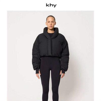 KHY Kylie同款立领通勤长袖宽拉炼松保暖面包服外套