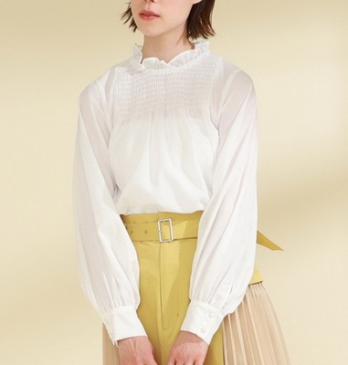 司马克木耳边防皱长袖衬衫