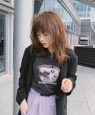 两粒扣深V无领亚麻西装外套