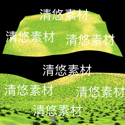 c4d fbx obj格式地形地面地貌草原贴图模型文件 非实物D126
