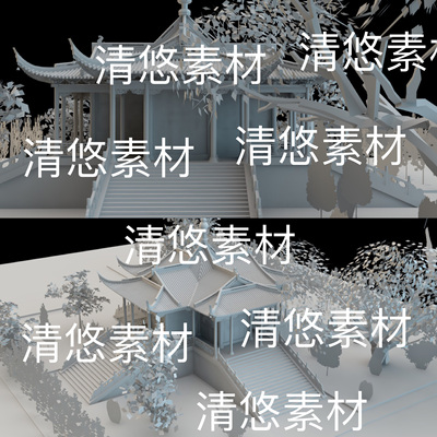 3dmax c4d fbx obj格式中式古建极乐寺舍利殿模型文件 非实物B787