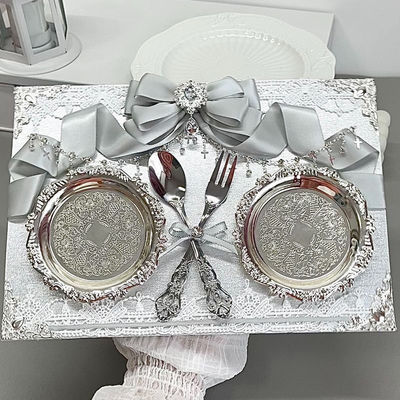 银色餐盘痛扎板成品痛包手作成品