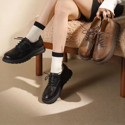 Safiya/索菲娅学院英伦真皮系带休闲复古小皮鞋SFD3112106