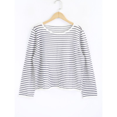 本涩女士设计感不规则薄针织衫衣F0626D01