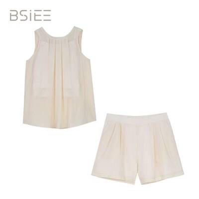 后系带无袖短裤套F2585B01