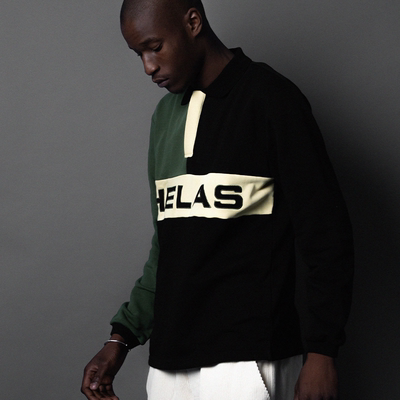 【法国】HELAS 25WIN TACKLE LS POLO MULTICO黑绿拼色POLO衫