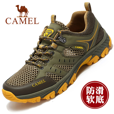 骆驼户外休闲鞋男士透气网面鞋