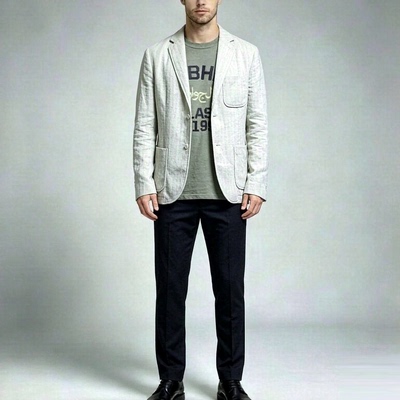 S-小M穿 GREY DANIELE ALESSANDRINI 男款洋装外套 710