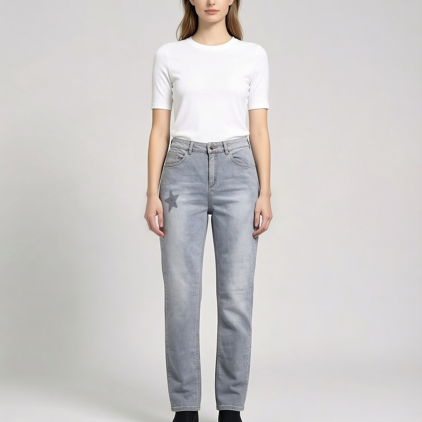 M-L穿 TWINSET休闲时尚流行灰色牛仔裤335