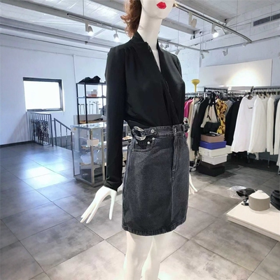 XS-S穿 JW ANDERSON 欧美风高腰牛仔半身裙 620