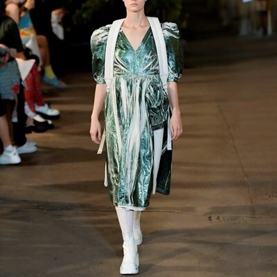 S-M穿 MM6 MARTIN MARGIELA 电光绿洋装连衣裙 1170