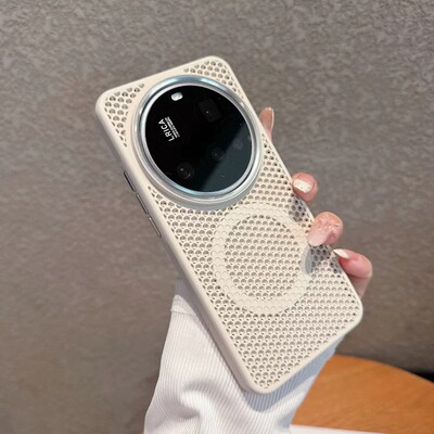 适用小米17promax手机壳xiaomi17蜂窝网孔mi15ultra散热15透气pocof7ultra后壳poco f7pro超薄f6por磁吸u新款