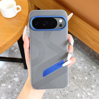适用谷歌pixel11proxl手机壳piexl11pro xl简约撞色素皮pixe11散热透气google外壳por创意皮质pxiel男女case