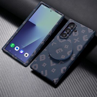 适用三星fold8ultra手机壳Samsungzfold8uitra碳纤维纹zfold8utral中轴转轴z8u全包壳膜一体zf磁吸支架zflod8