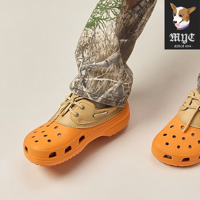 卡骆驰Crocs Classic Islander CCg 皮革拼接撞色休闲拖鞋洞洞鞋