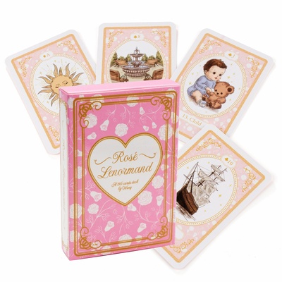 粉色贝琳玫瑰雷诺曼卡牌 传统36体系利诺曼 rose lenormand cards