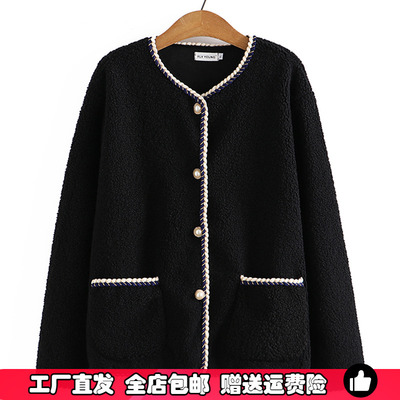 加肥加大码女装秋冬胖mm花边外套