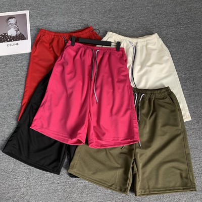 糖果色休闲裤男女同款夏季新款宽松运动健身纯色透气百搭五分裤