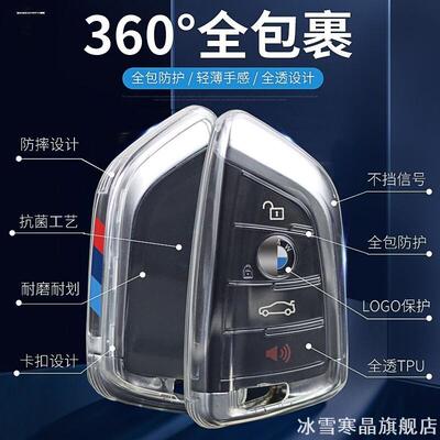 适用于宝马钥匙套刀锋x6x1x3系5系7系三系男tpu透明全包车钥匙壳