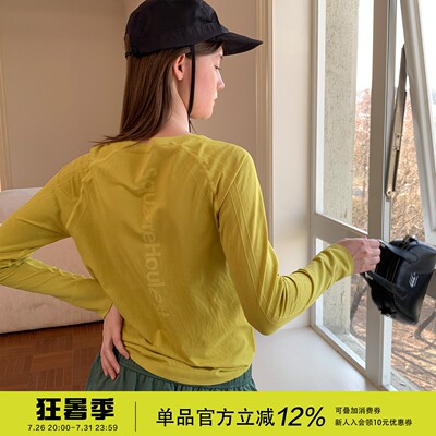 square houlest春季健身T恤女长袖防晒吸汗运动户外休闲百搭上衣