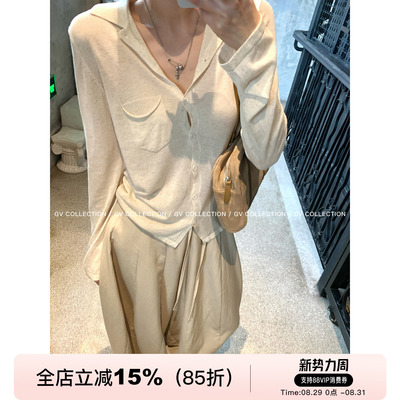亚麻莱赛尔polo针织长袖T恤