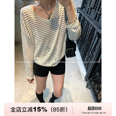 V领防晒松弛微透上衣T恤