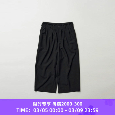 DIGAWEL Wide tuck pants 高密度羊毛府绸抗皱垂坠阔腿裤
